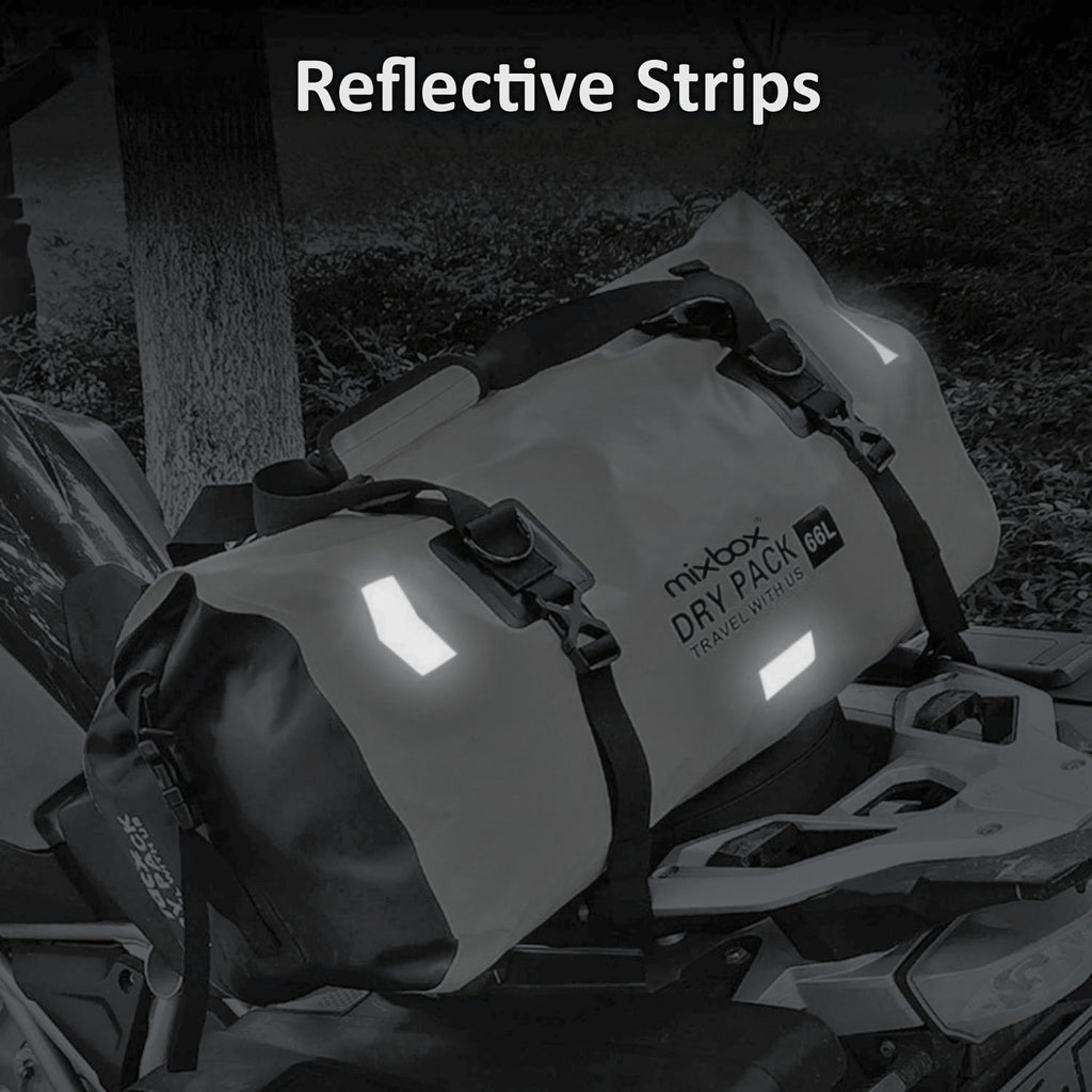 66L Waterproof PVC Motorcycle Tail Duffle Dry Bag - Grey – HEARTDECO