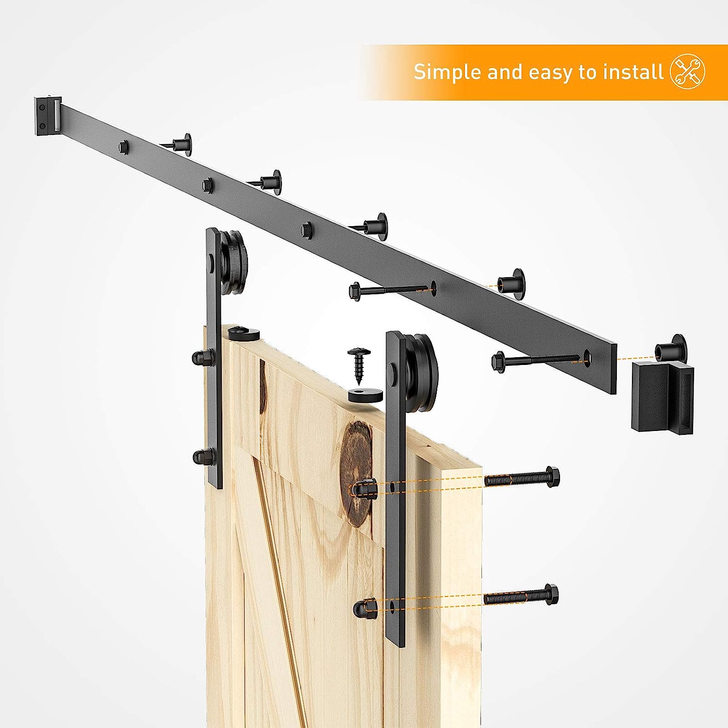 Single Door Sliding Barn Door Track Hardware Kit - 1.5m – HEARTDECO