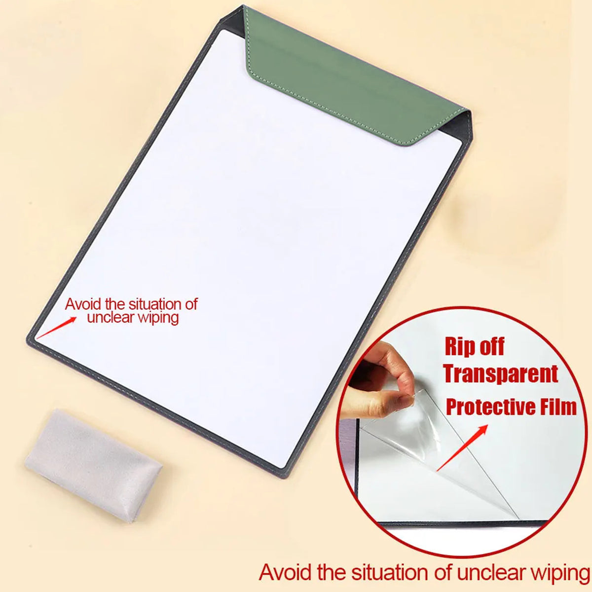 Mix Box 3 PCs A4 PU Magnetic Handheld Whiteboard File Clipboard Set ...