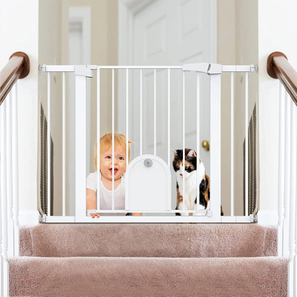75cm-96cm Expandable Baby Safety Gate with Pressure Mount & Small Pet ...