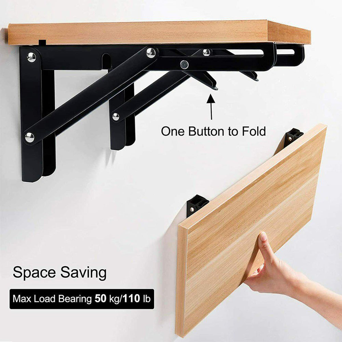 Mix Box 2 Pack10 inches Stainless Steel Triangle Folding Shelf Bracket ...
