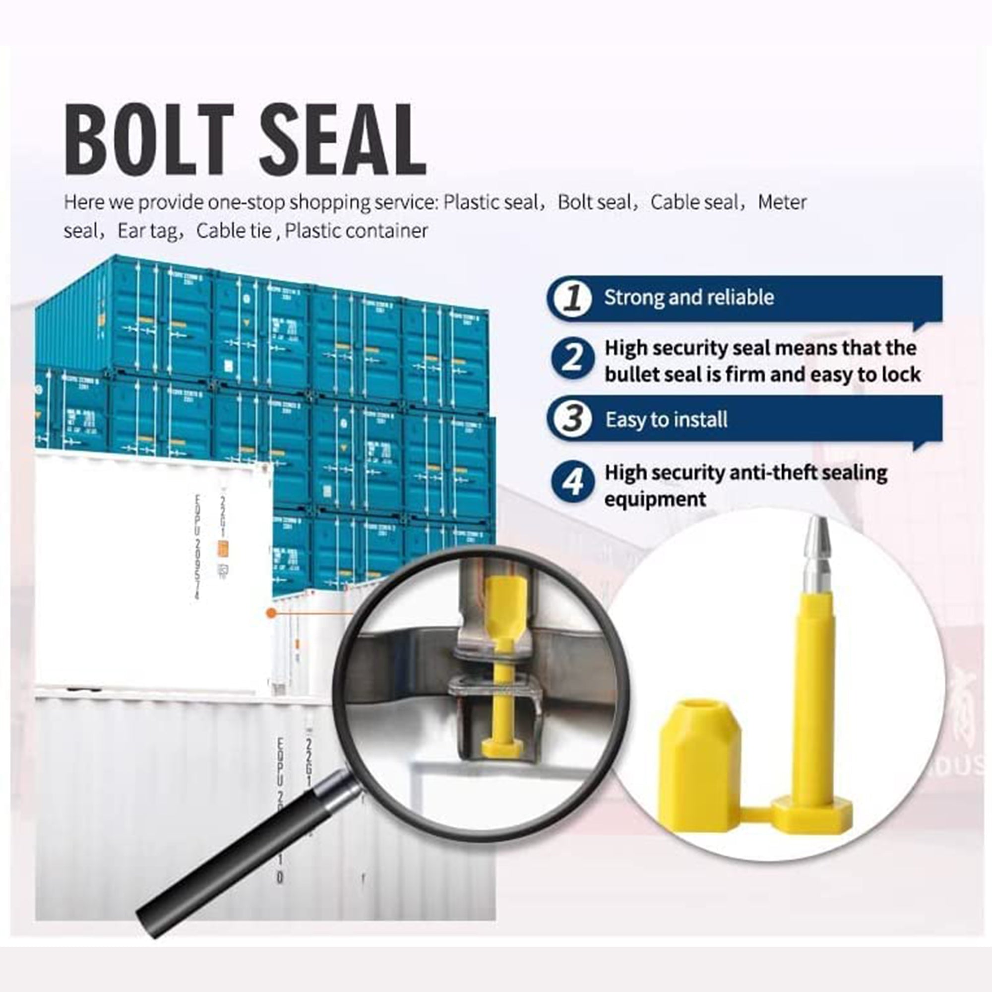 Bolt Seals Lock Seal 50pcs (One-time) for Wagons, and Trailers – HEARTDECO
