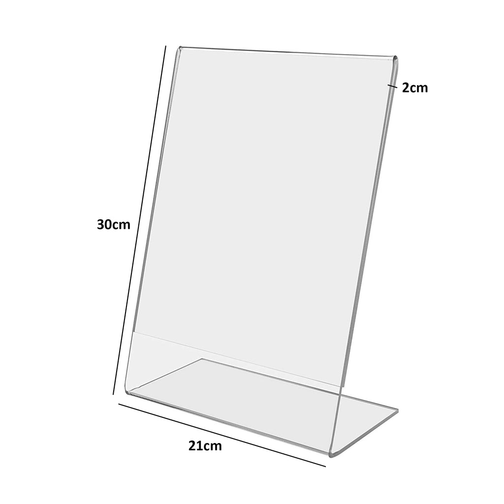 Acrylic L-Menu Stand,A4 Size (6 Pack) for Tabletop Display & Menus ...
