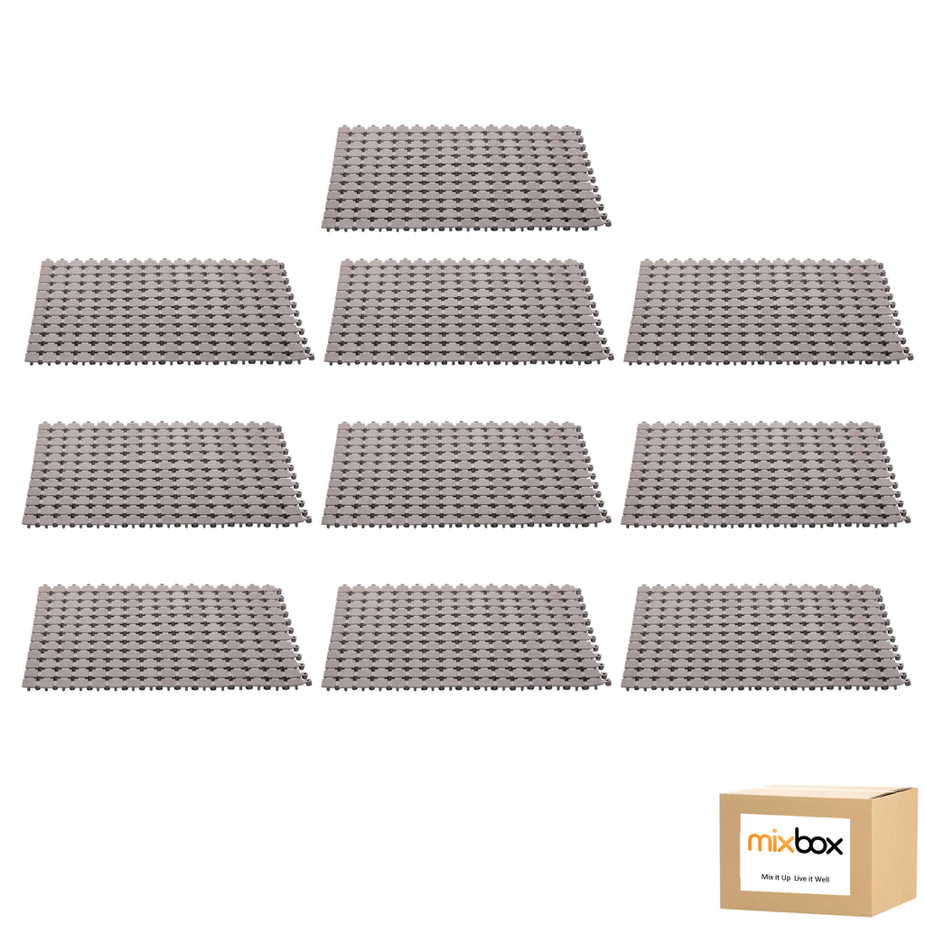 Mix Box Interlocking PVC Rubber Floor Tiles with Drain Holes(10 PCs ...