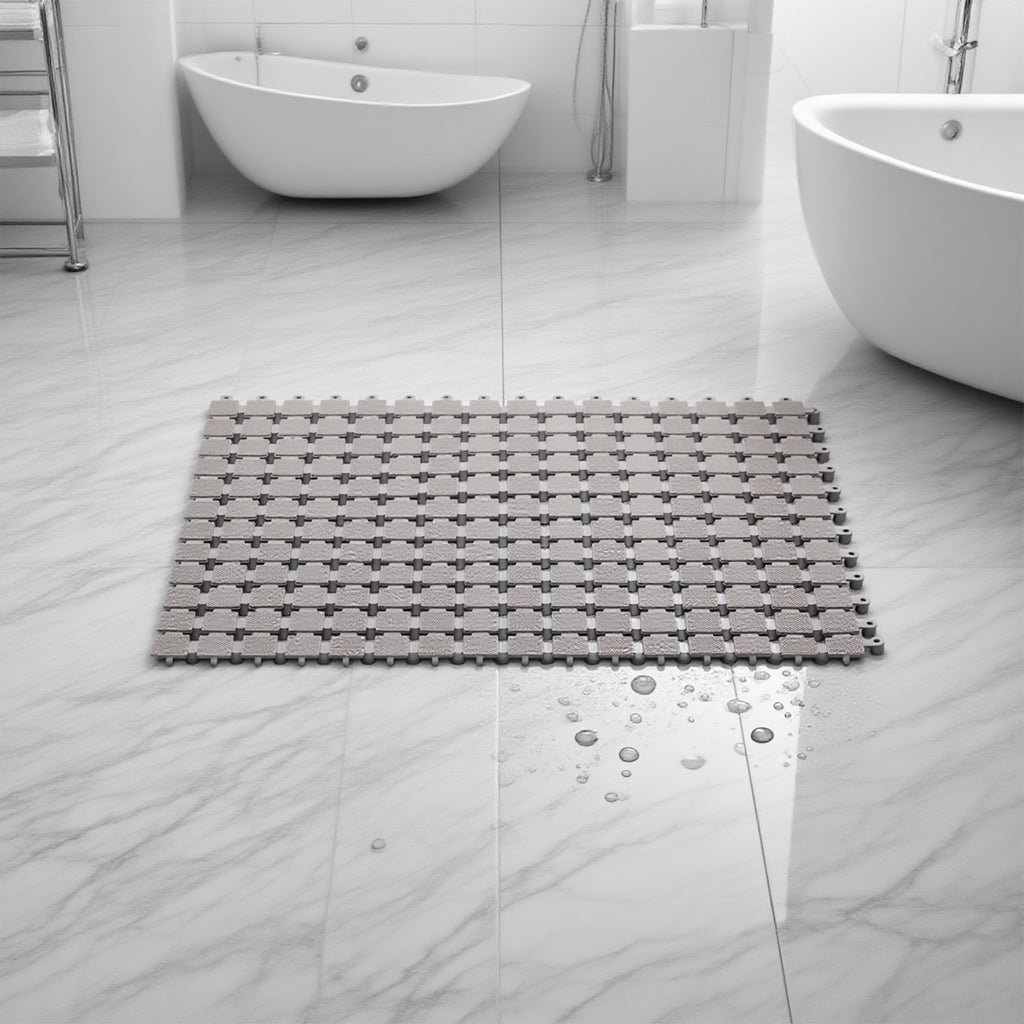 Mix Box Interlocking PVC Rubber Floor Tiles with Drain Holes(10 PCs ...