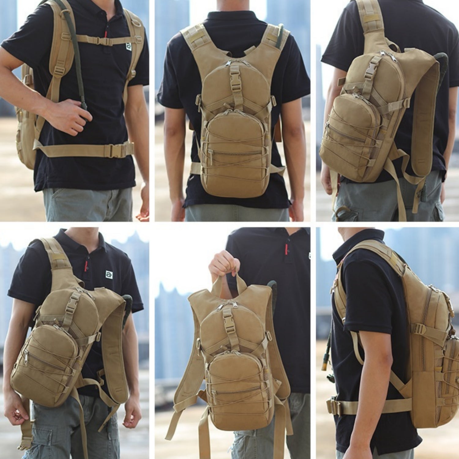 Outdoor Hiking Tactical Hydration Backpack with 3L Water Bladder ...