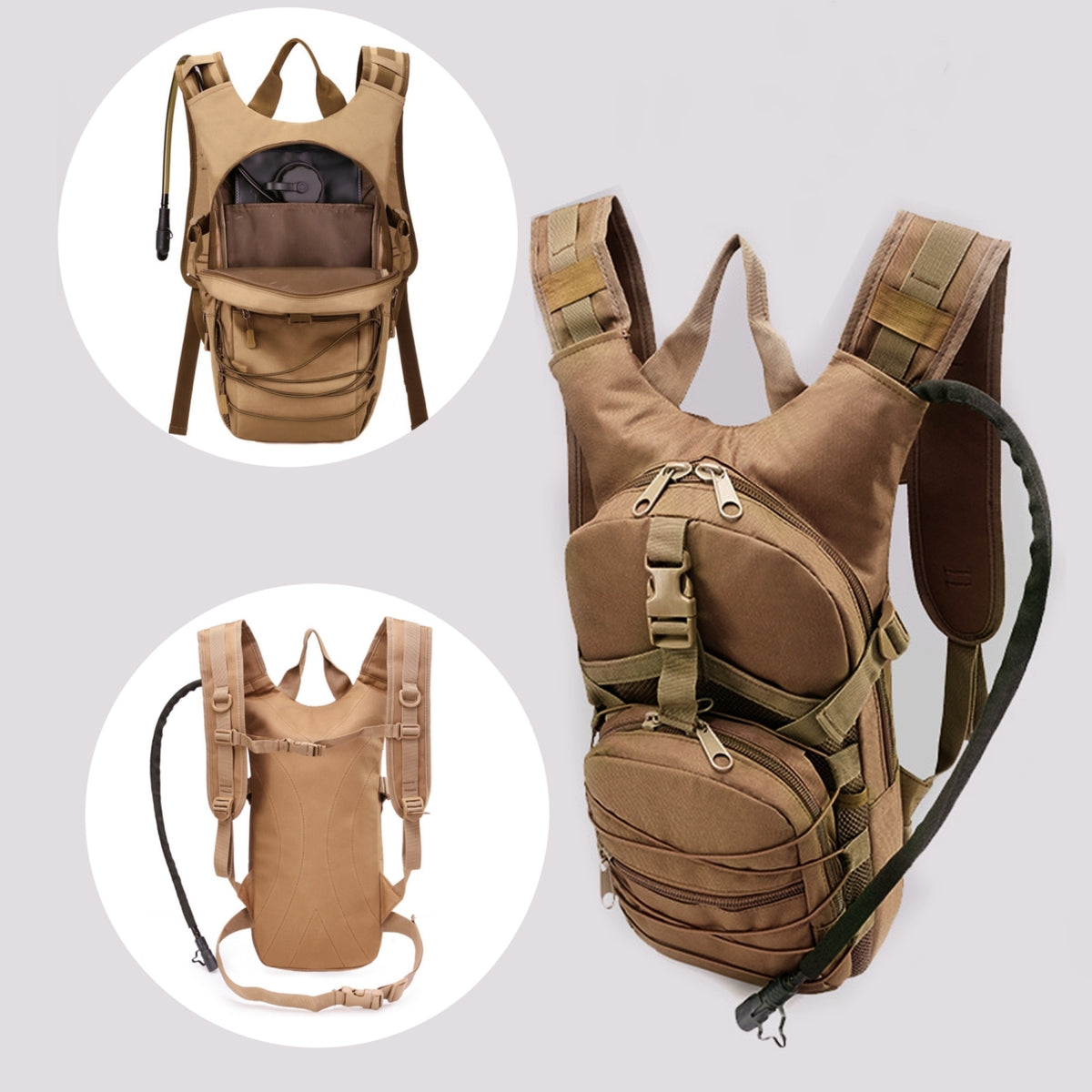 Outdoor Hiking Tactical Hydration Backpack with 3L Water Bladder ...