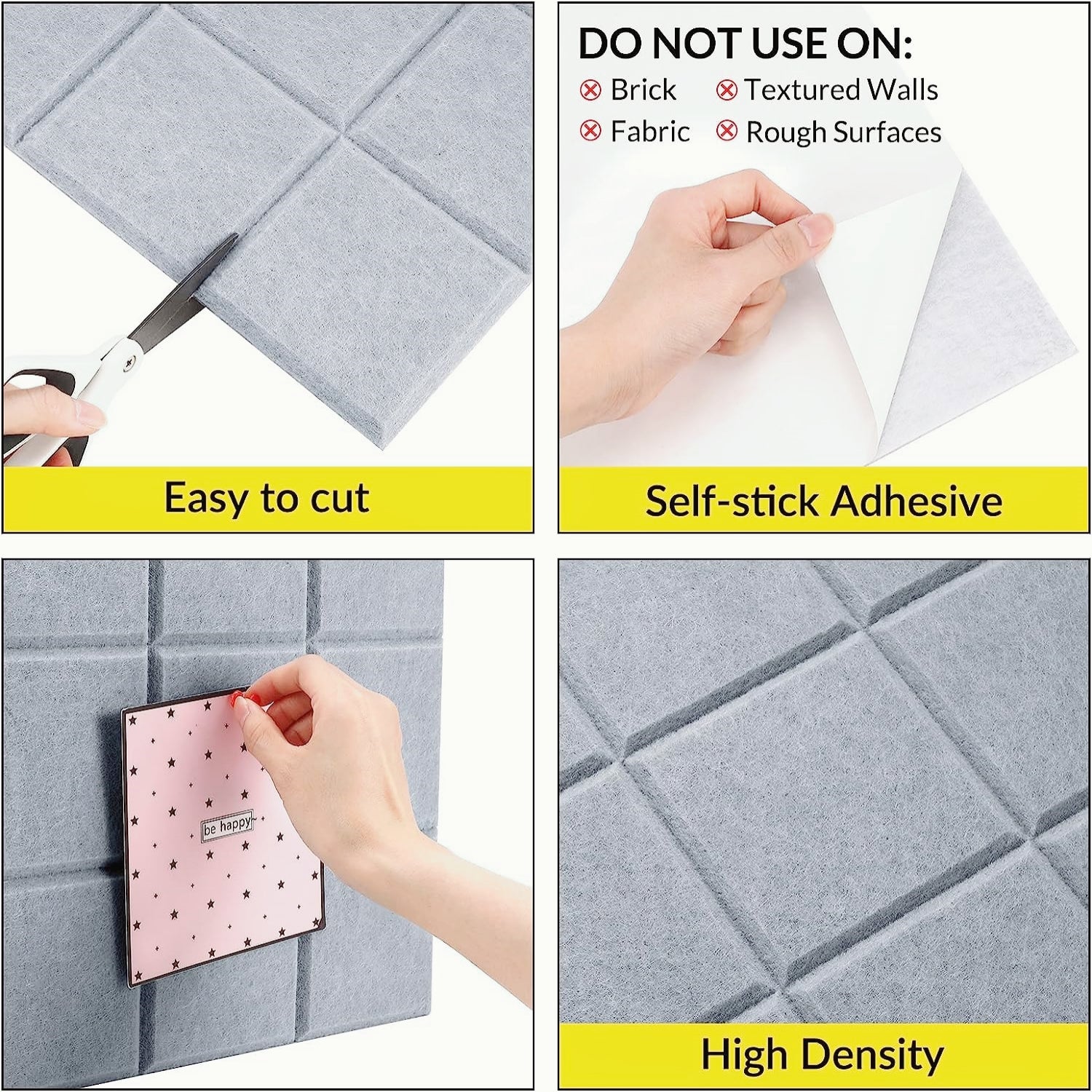 Felt Message Bulletin Pin Board Tile 6Pcs Set – HEARTDECO