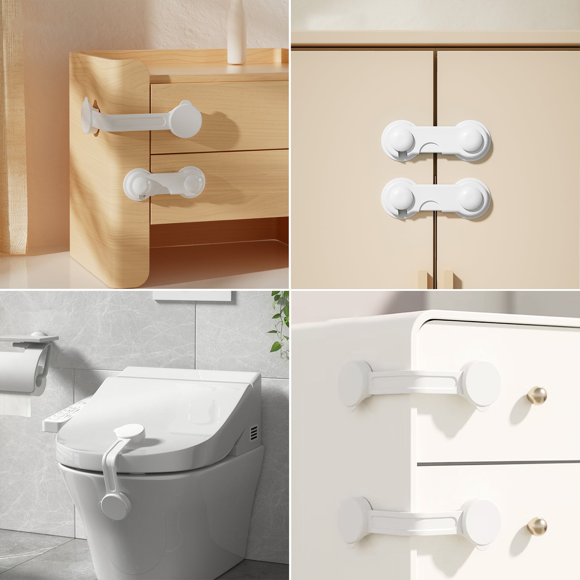 3 Long Strap Lock & 3 Cabinet Door Strap Lock Cupboard Safety Lock for ...