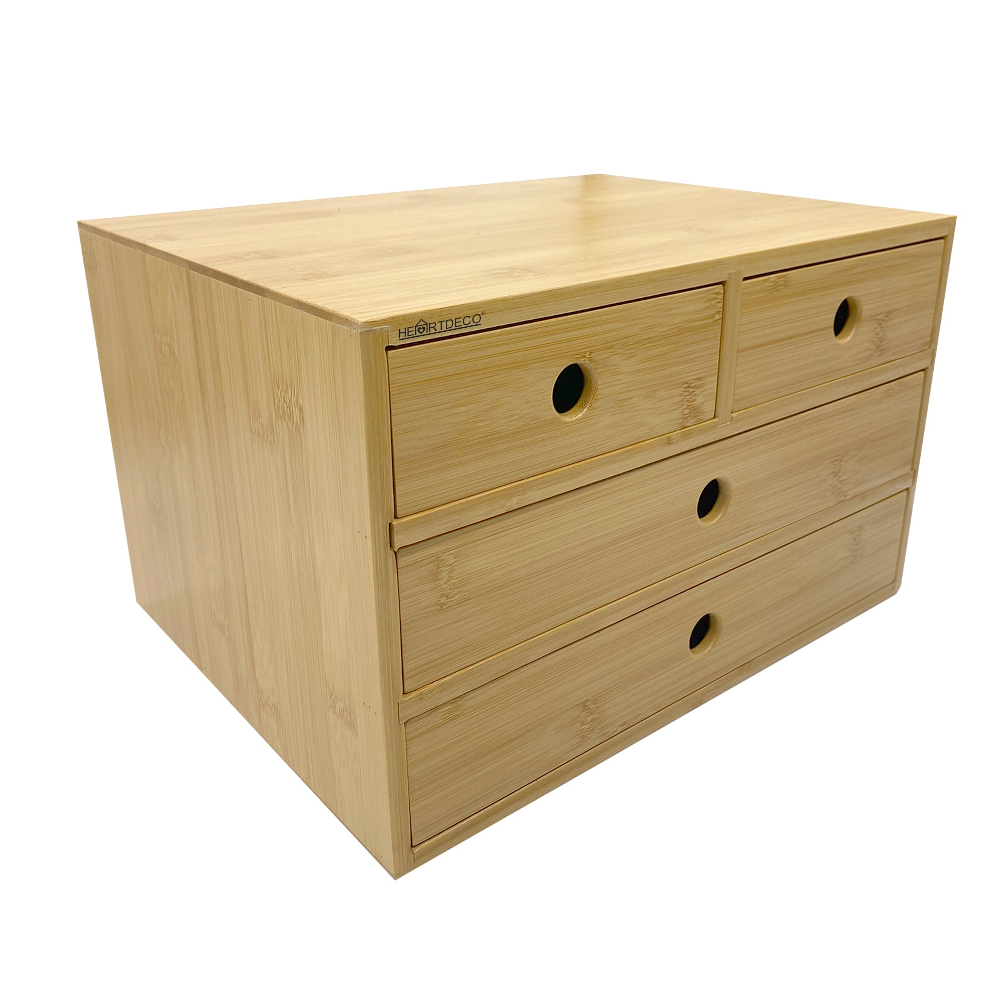 Bamboo Four Drawer Desktop Storage Box HEARTDECO