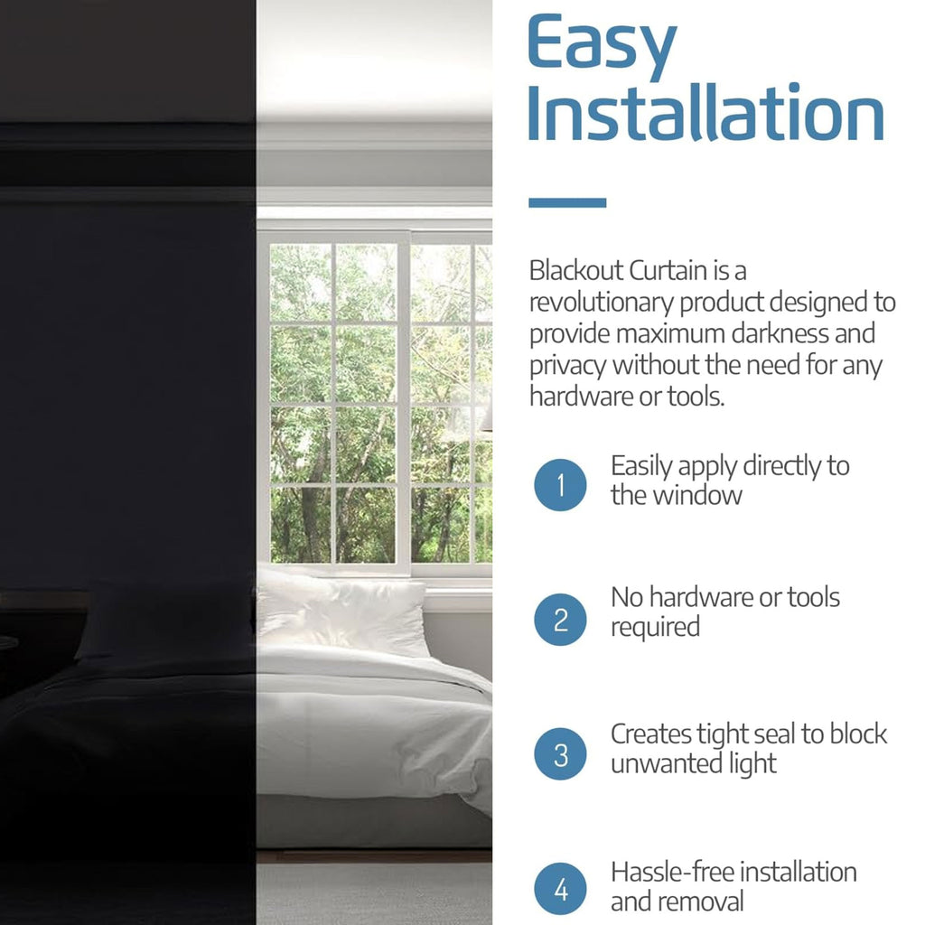 1m Portable Stick On Window Blackout Blind with Velcro Suction – HEARTDECO
