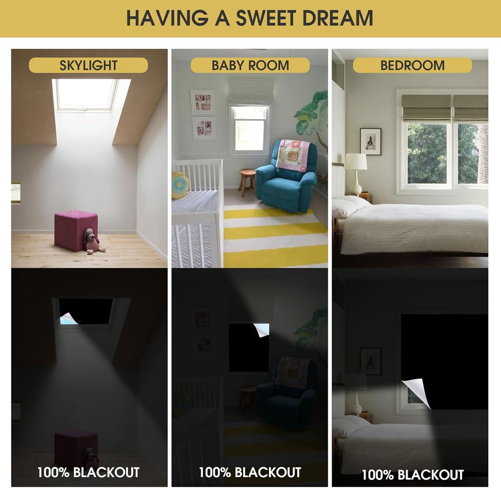 2m Portable Stick On Window Blackout Blind with Velcro Suction – HEARTDECO