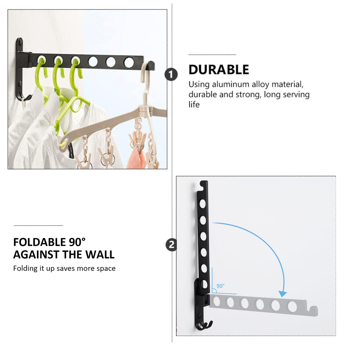 Retractable Folding Wall Hanger Folding Clothes Hanger – HEARTDECO
