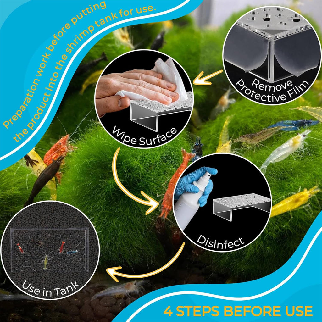 4 Pack Fish Shrimp Breeding and Hiding Cave, AquariumFish Tank Decorat – HEARTDECO