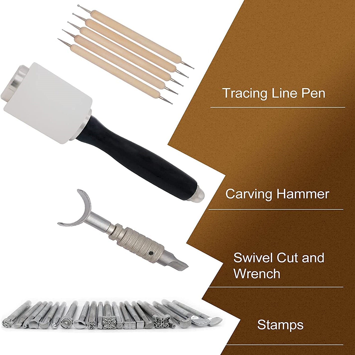 65Pcs DIY Leather Stamping Craft Saddle Making Tool Kit – HEARTDECO