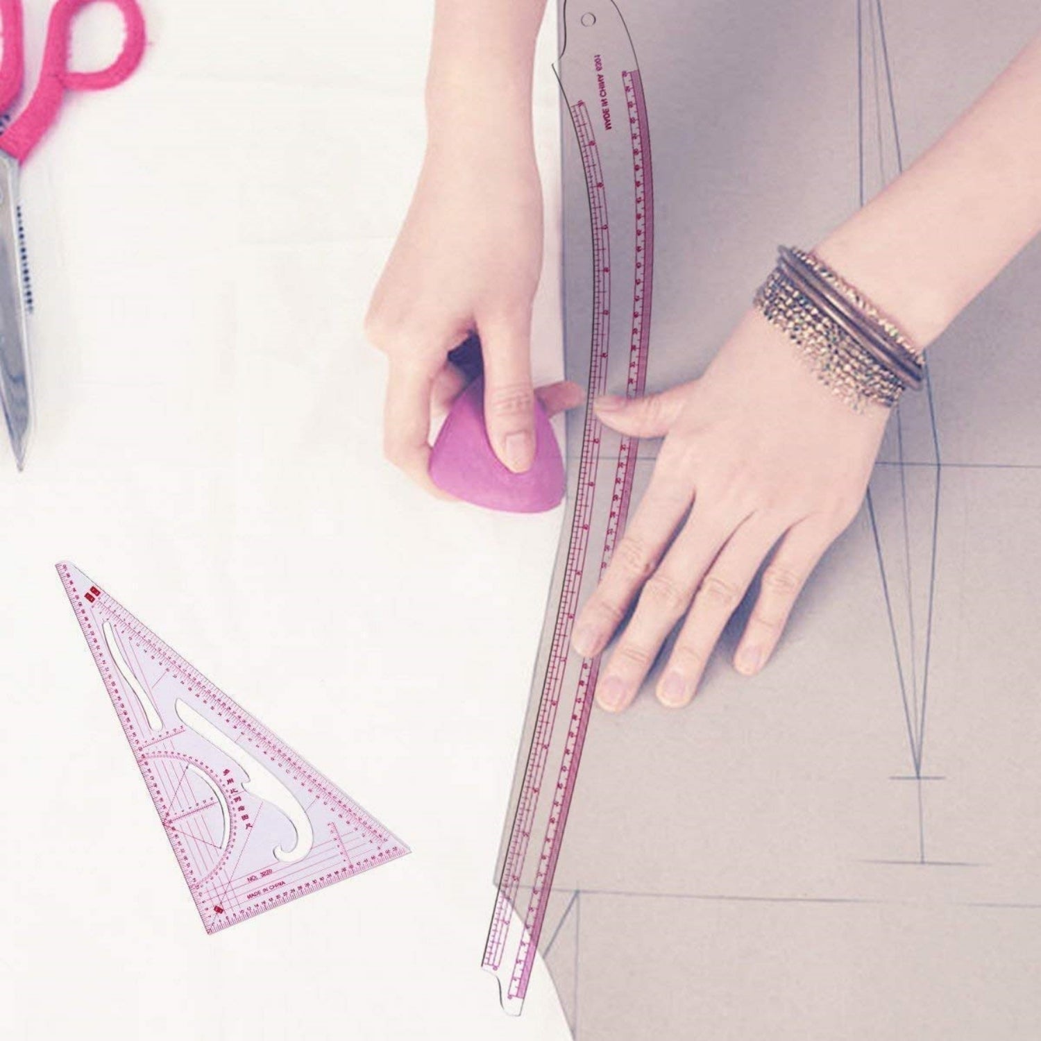 Clear French Curve Ruler Set Tailor Sewing Rulers – HEARTDECO