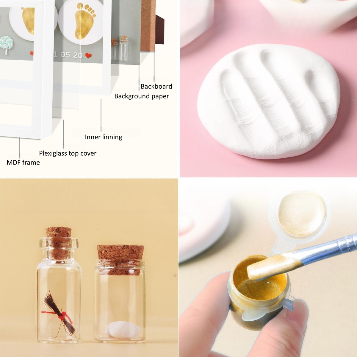 Newborn Baby Keepsake Handprint DIY Kit With Frame – HEARTDECO