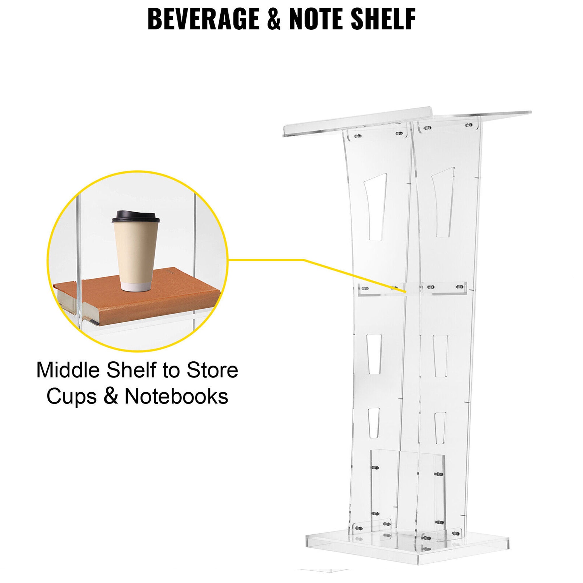 Clear Acrylic Podium Pulpit For Church Classroom Wedding, 60 X 45 X 11 ...