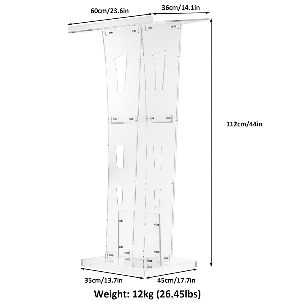 Clear Acrylic Podium Pulpit For Church Classroom Wedding, 60 X 45 X 11 ...