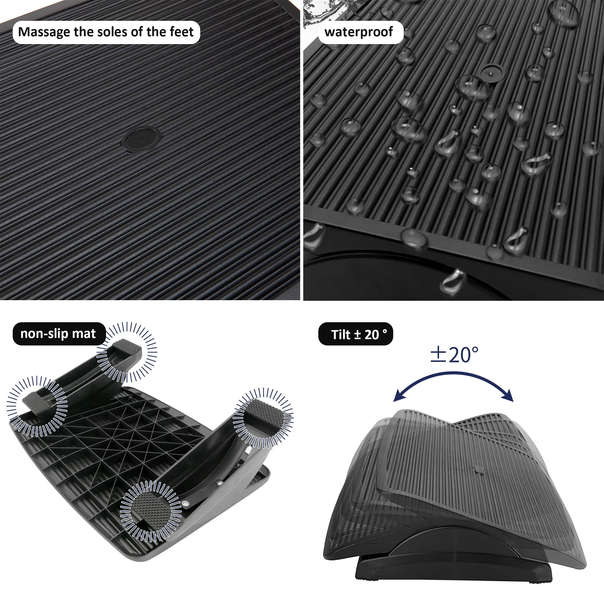 Adjustable Ergonomic Footrest Under Desk Foot Rest For Home Office Wor ...