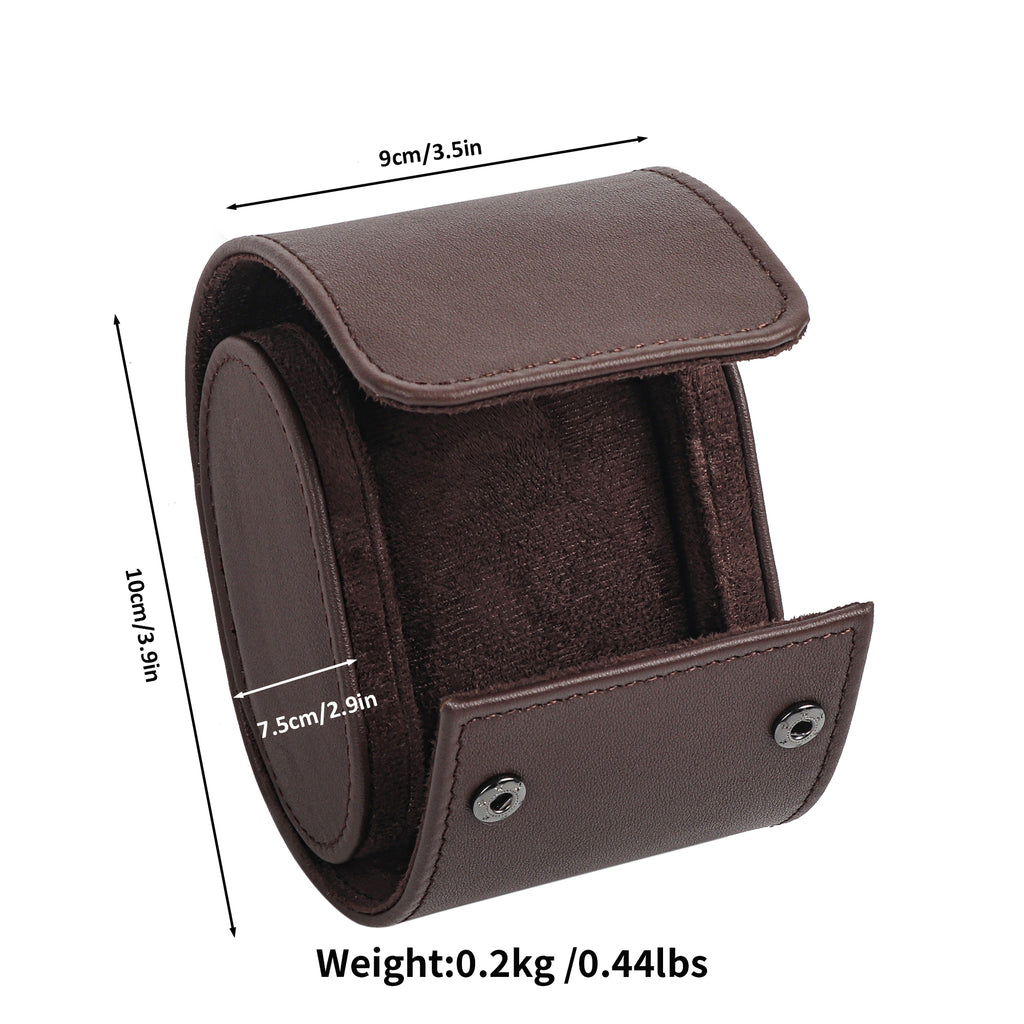 Luxury Genuine Leather Watch Travel Roll Case - Brown – HEARTDECO