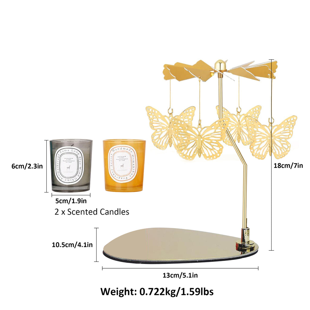 Spinning Candle Holder Carousel with 2 Cups Of Scented Candles – HEARTDECO