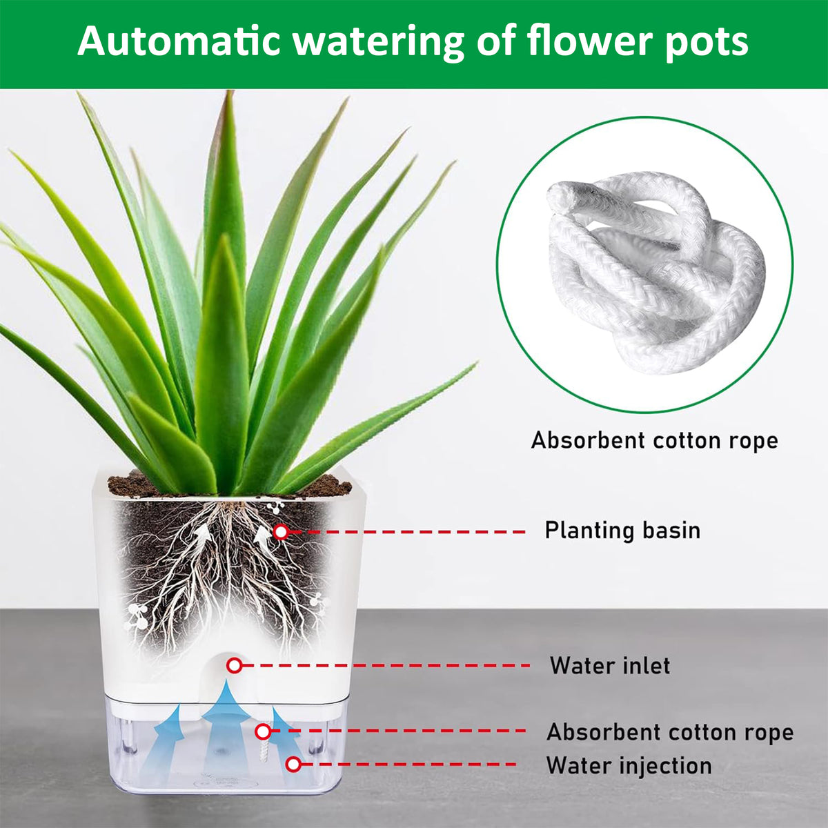 2PCs Double-Layer Self-Watering Lazy Plant Flower Pot Large – HEARTDECO