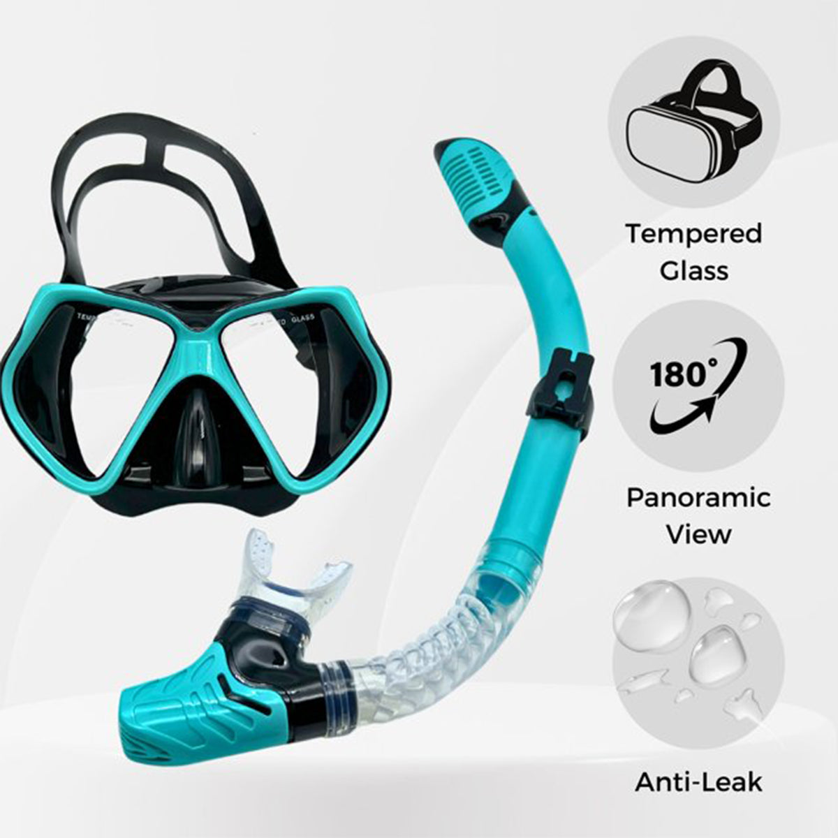 Mix Box Aldult Impact Resistant Tempered Glass Diving Mask Dry Top Sno ...