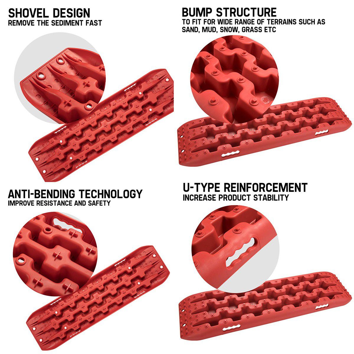 Traction Recovery Boards for Off-Road Mud Sand Snow - 2 Pack – HEARTDECO