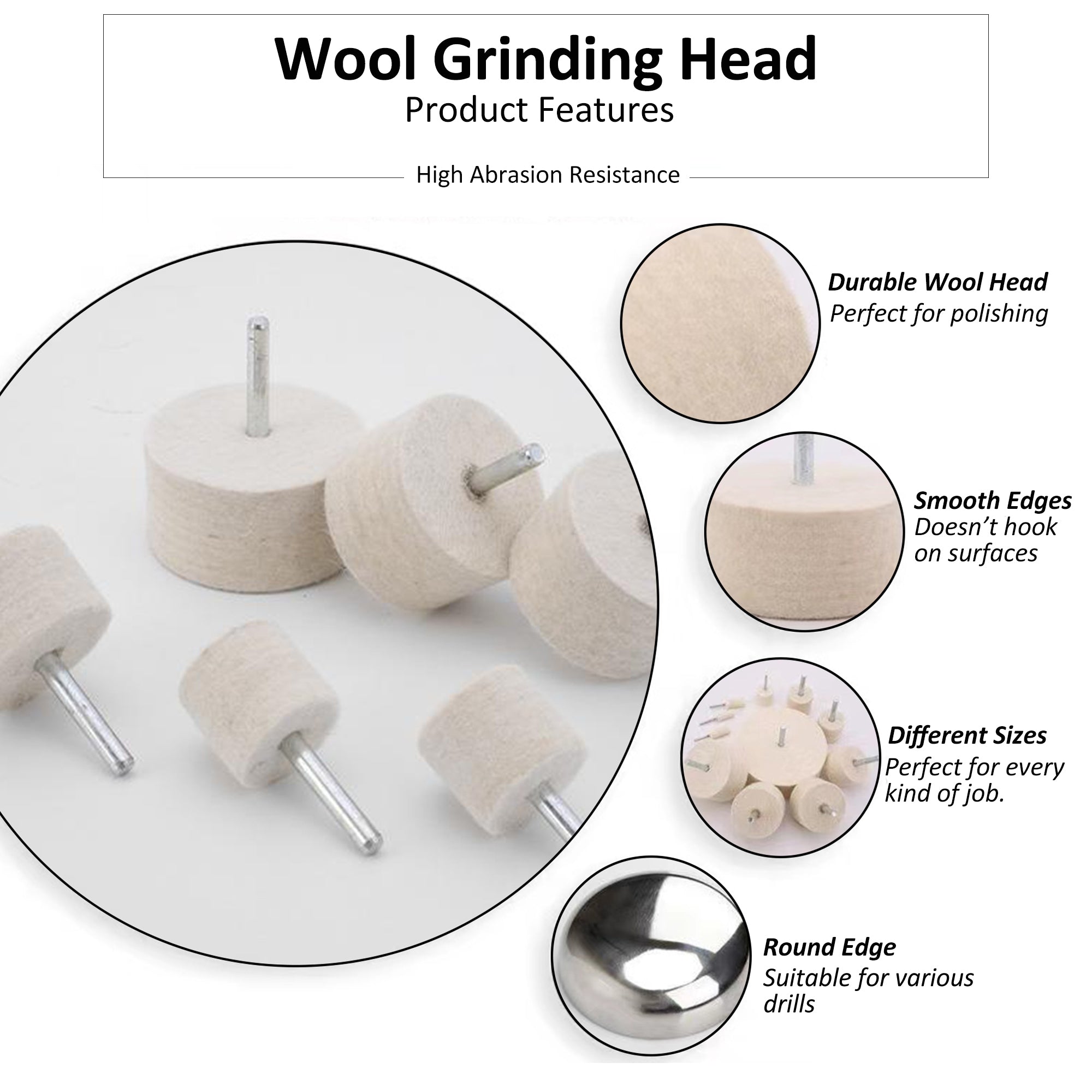 10PCs Wool Felt Polishing Pads Buffing Head – HEARTDECO
