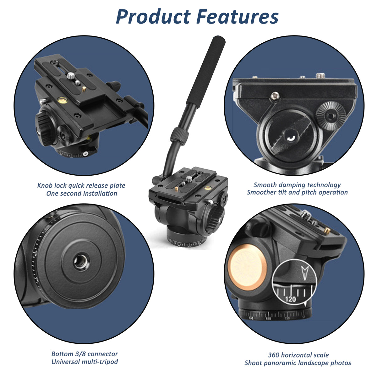 Video Camera Fluid Drag Pan Tilt Head – HEARTDECO