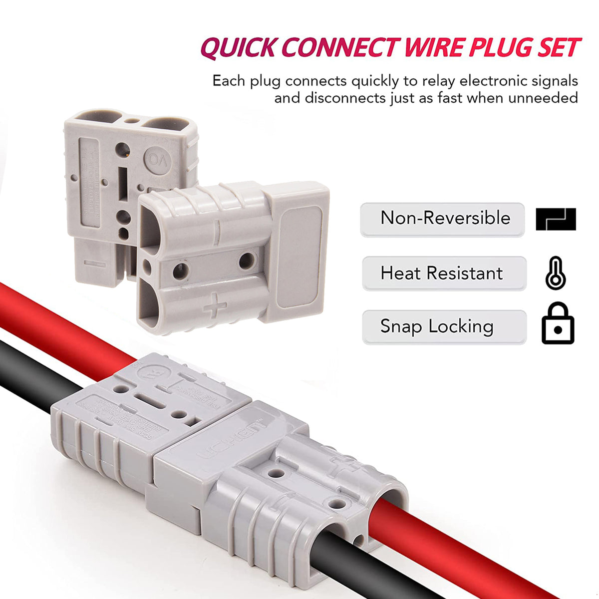 50A Auto Battery Quick Connect Wire Harness Plug Kit – HEARTDECO