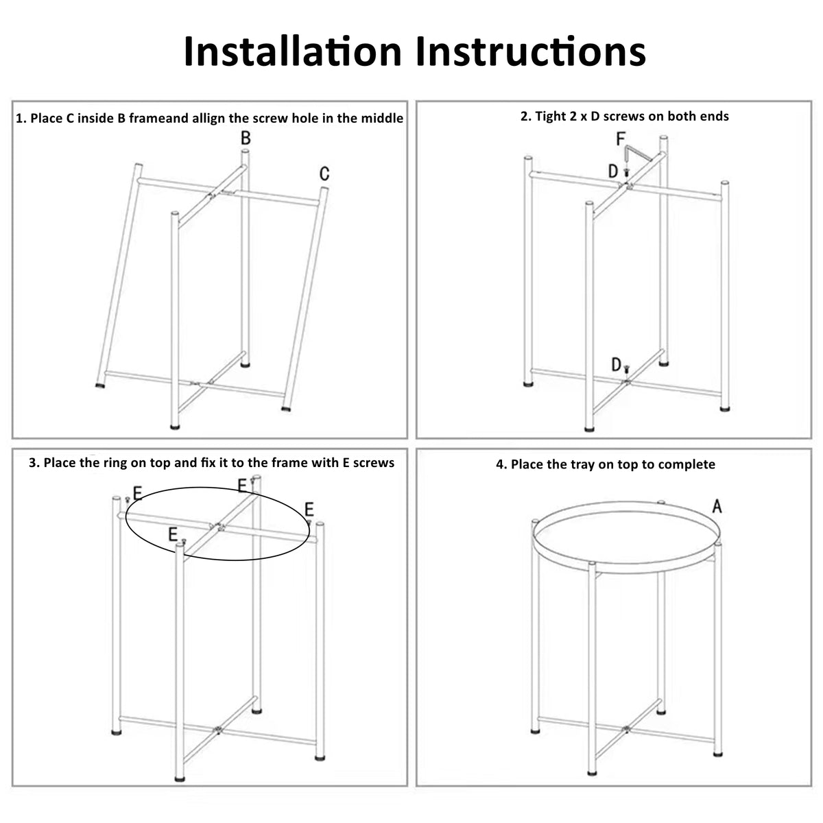 Round Metal Tray Side Table – HEARTDECO