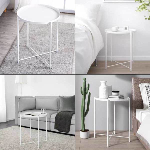 Round Metal Tray Side Table – HEARTDECO