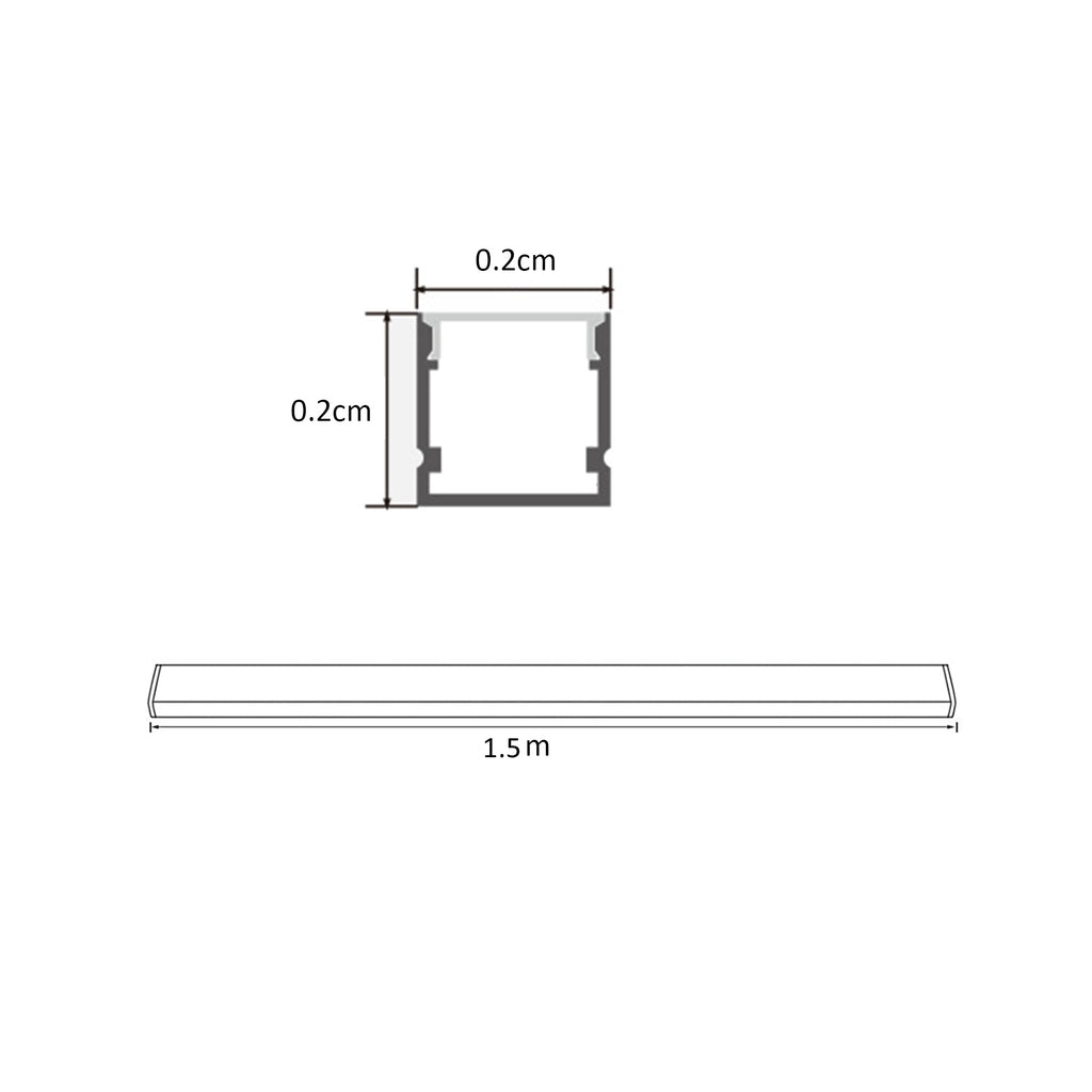 4 Pack 1.5m Aluminum LED Light Strip Cover - Black – HEARTDECO