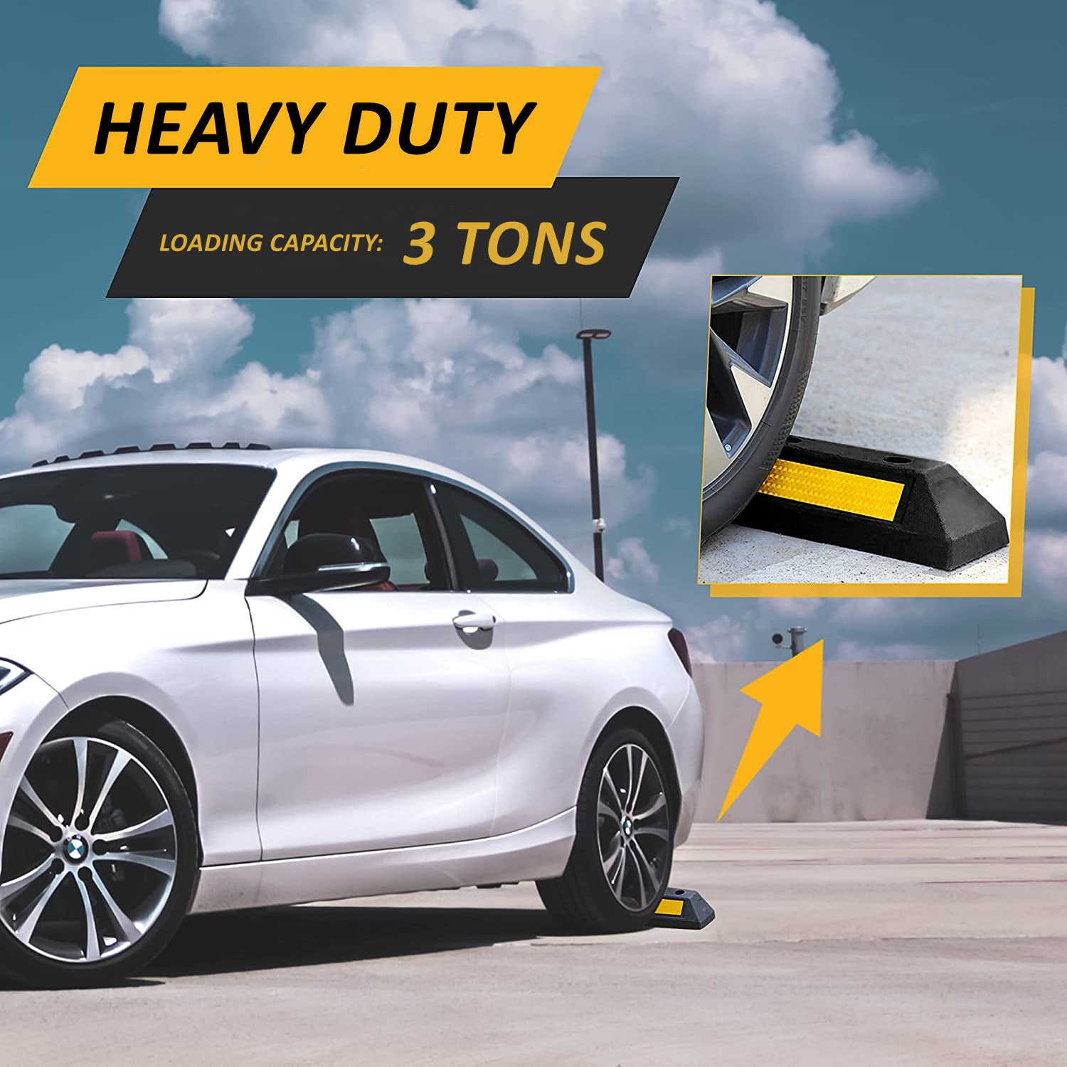 4Pcs Reflective Parking Guide Blocks Wheel Stoppers – HEARTDECO