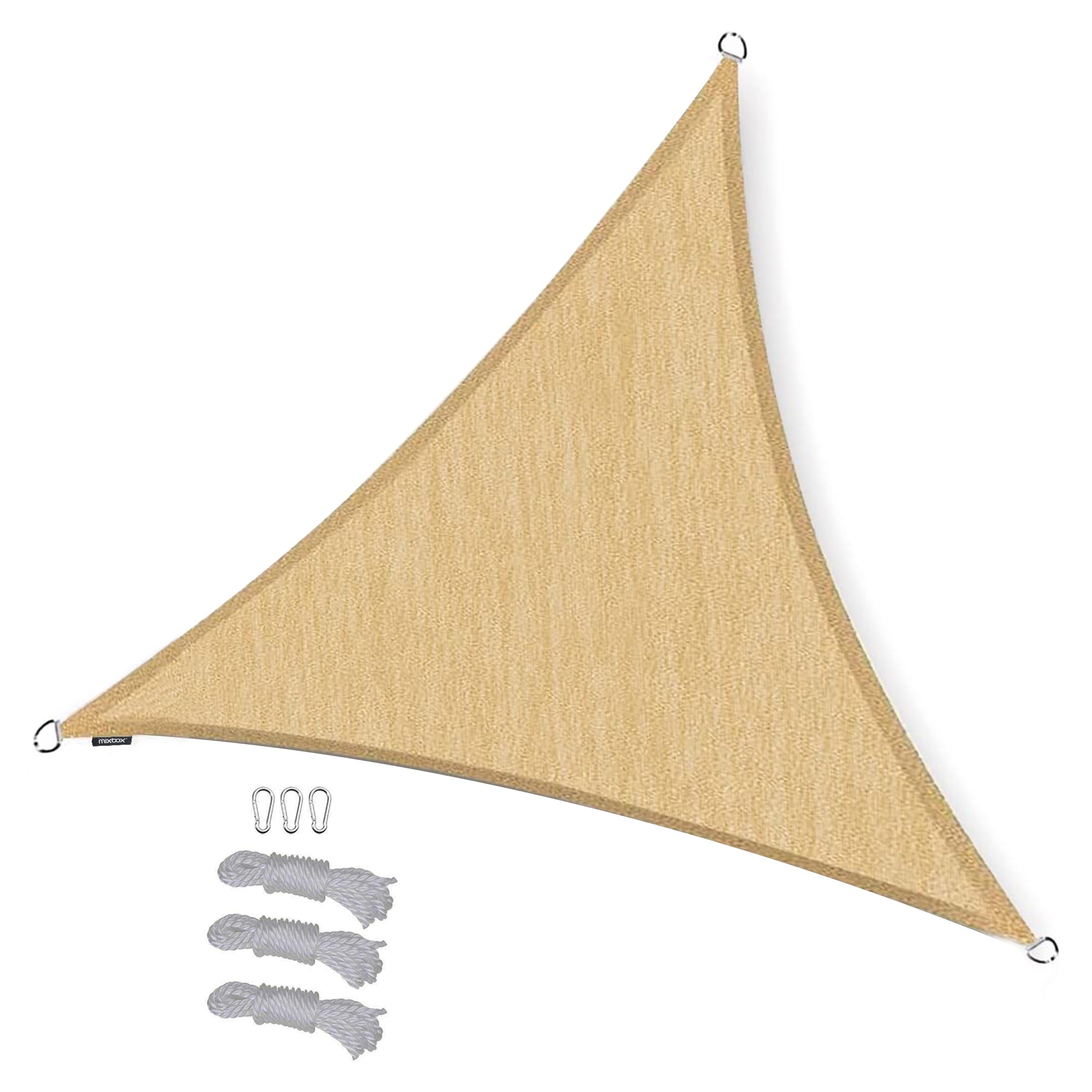 Triangular Sun Shade Sail Net Set - Beige - 3m – HEARTDECO