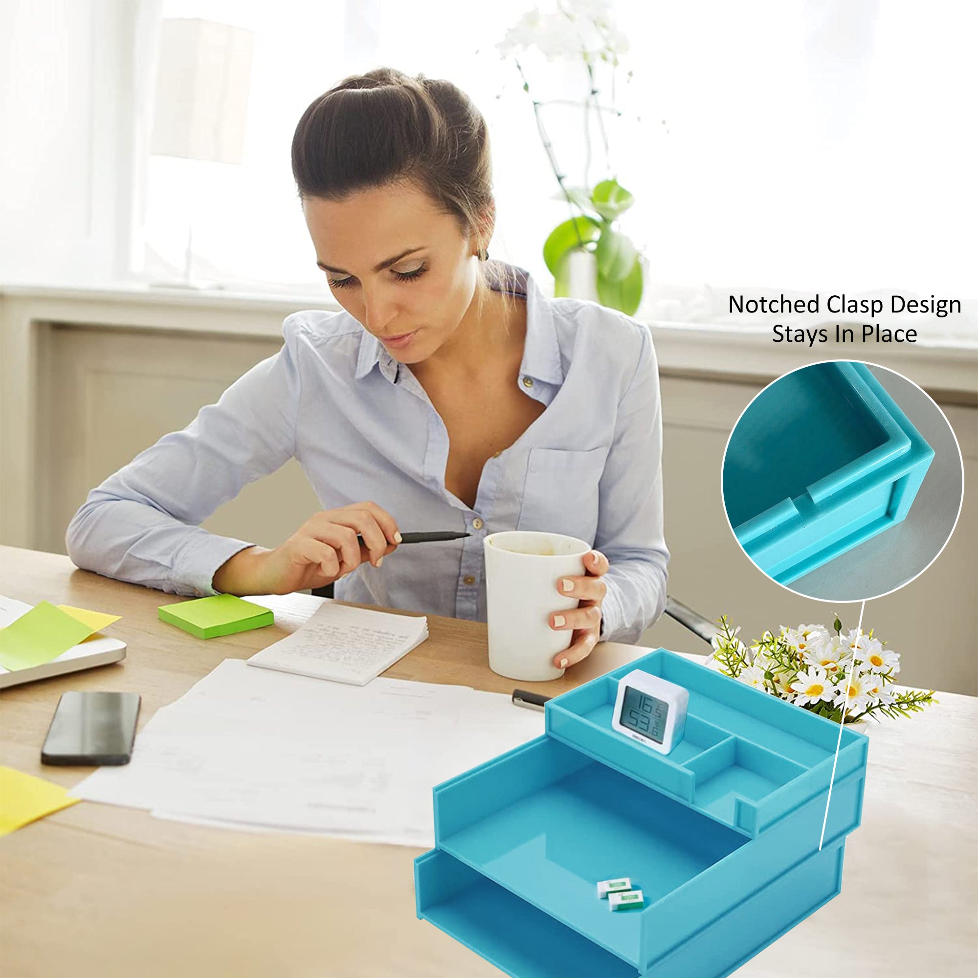 Stackable File Tray Stationary Organizer – HEARTDECO