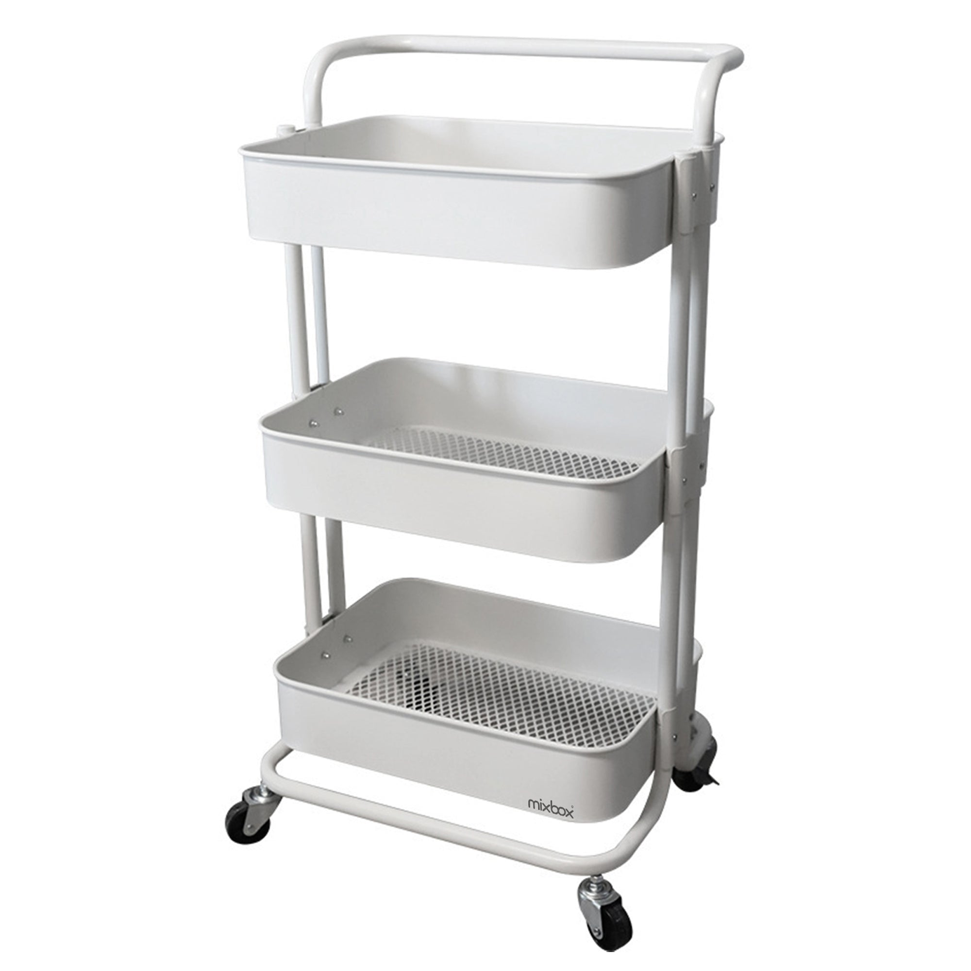 3 Tier Rolling Utility Cart Storage Trolley - White – HEARTDECO