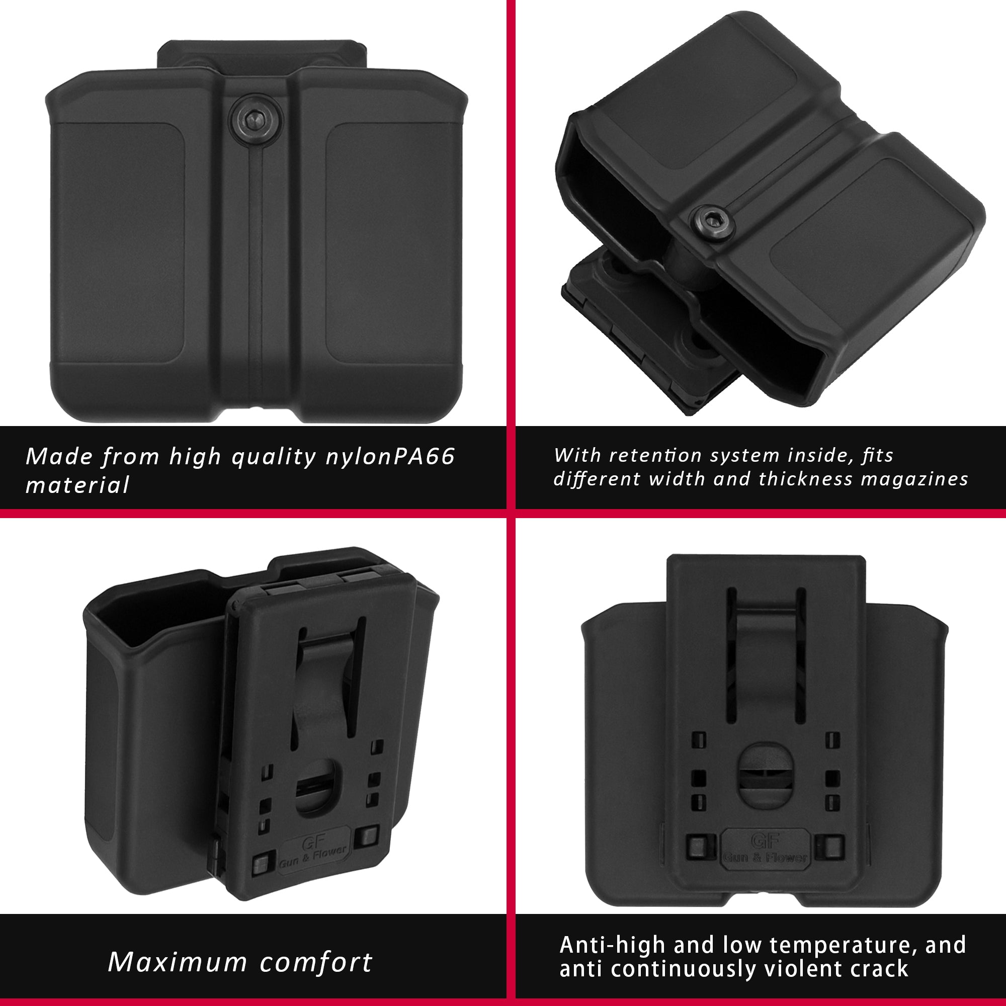 OWB Universal Double Magazine Pouch with Belt Clip – HEARTDECO