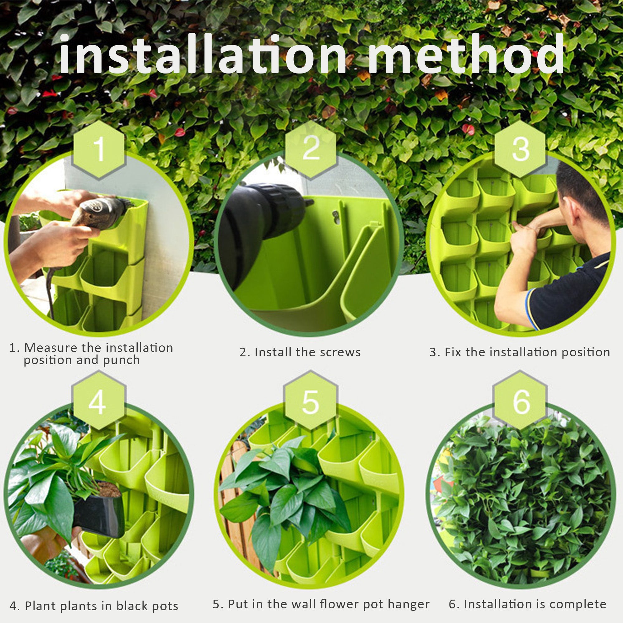 Stackable Vertical Wall Garden Planter - 6 Pack – HEARTDECO