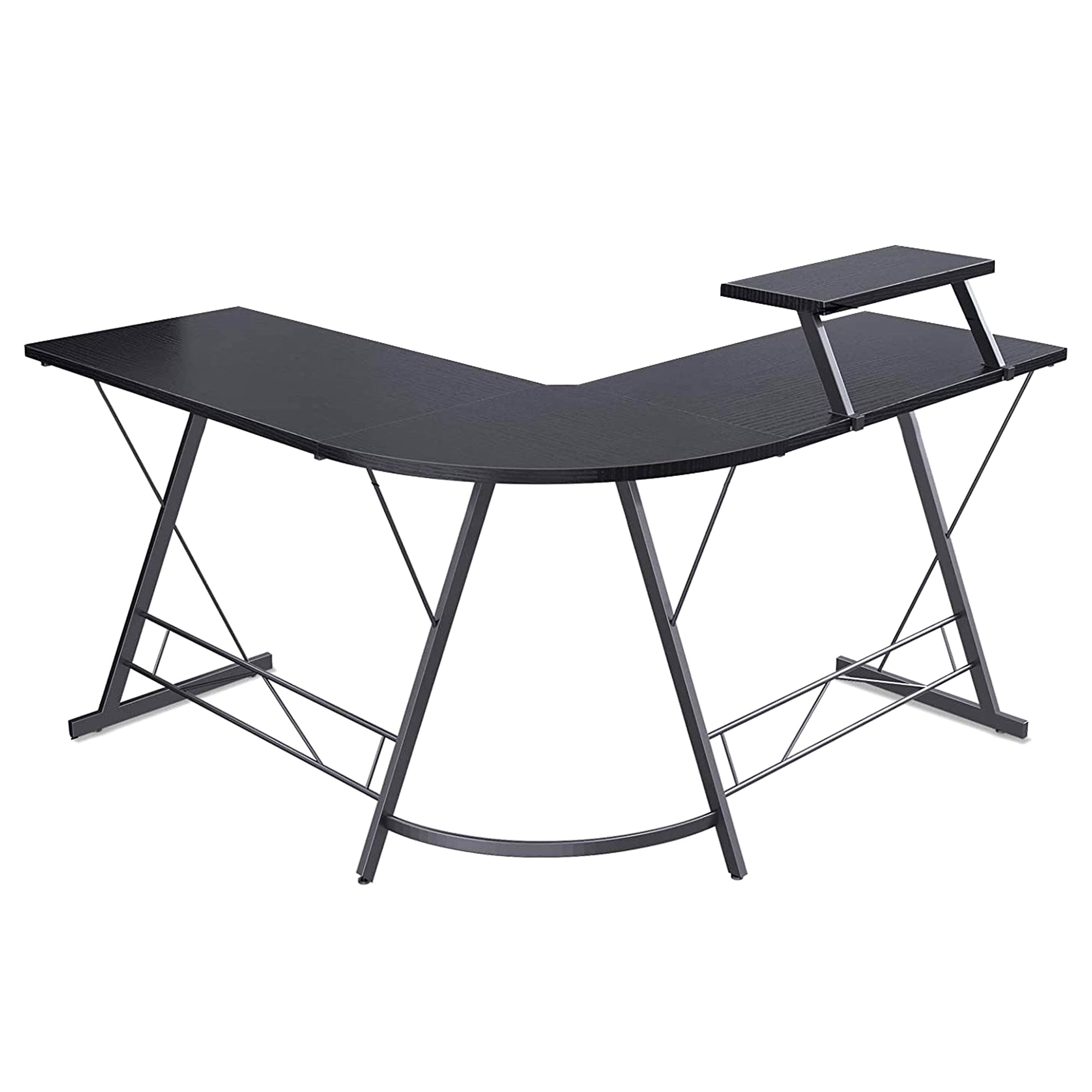 Corner Computer Desk Gaming Desk with Monitor Stand – HEARTDECO