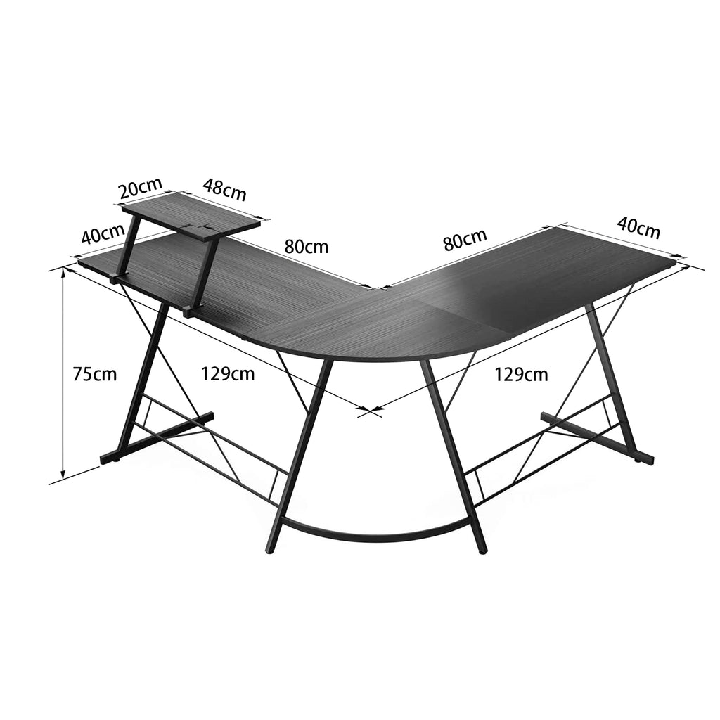 Corner Computer Desk Gaming Desk with Monitor Stand – HEARTDECO