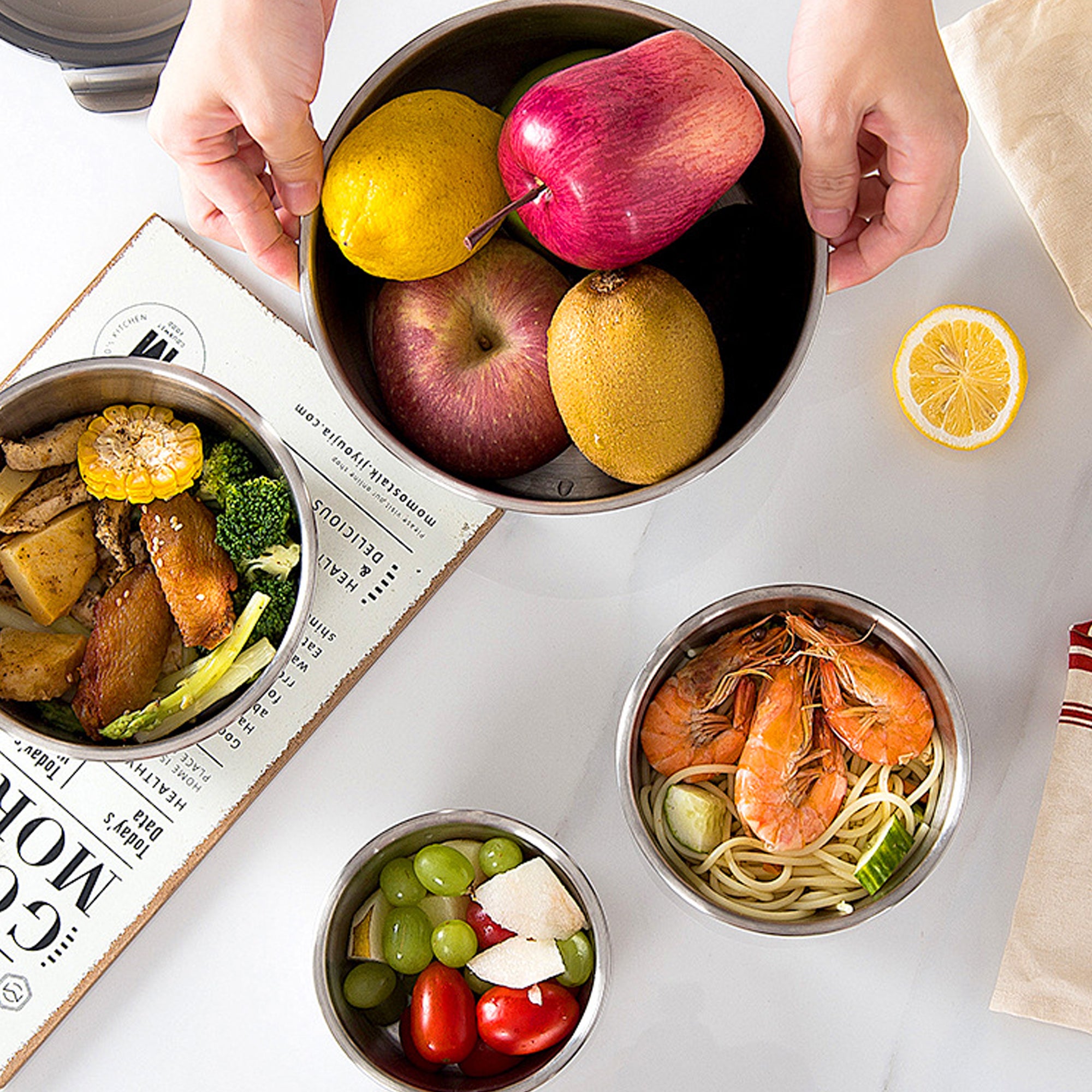 Stainless Steel Nesting Food Storage Container Set – HEARTDECO