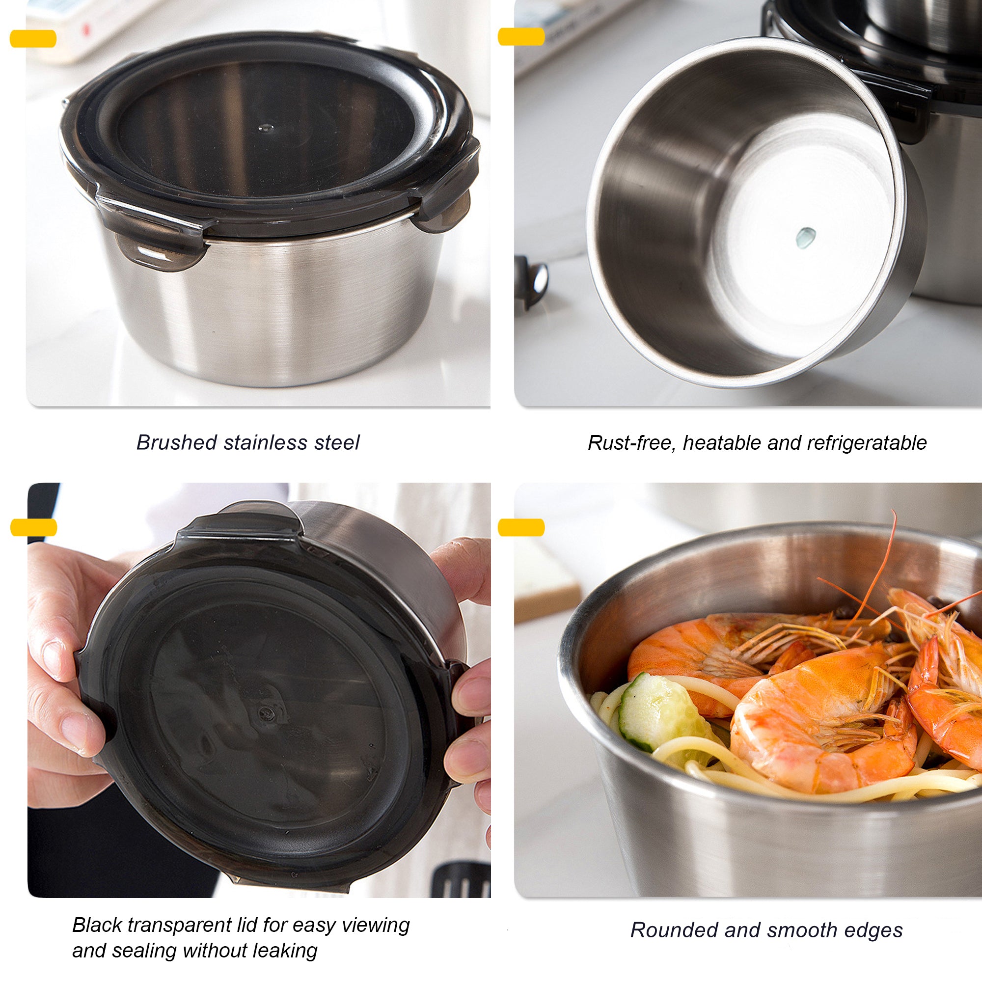 Stainless Steel Nesting Food Storage Container Set – HEARTDECO