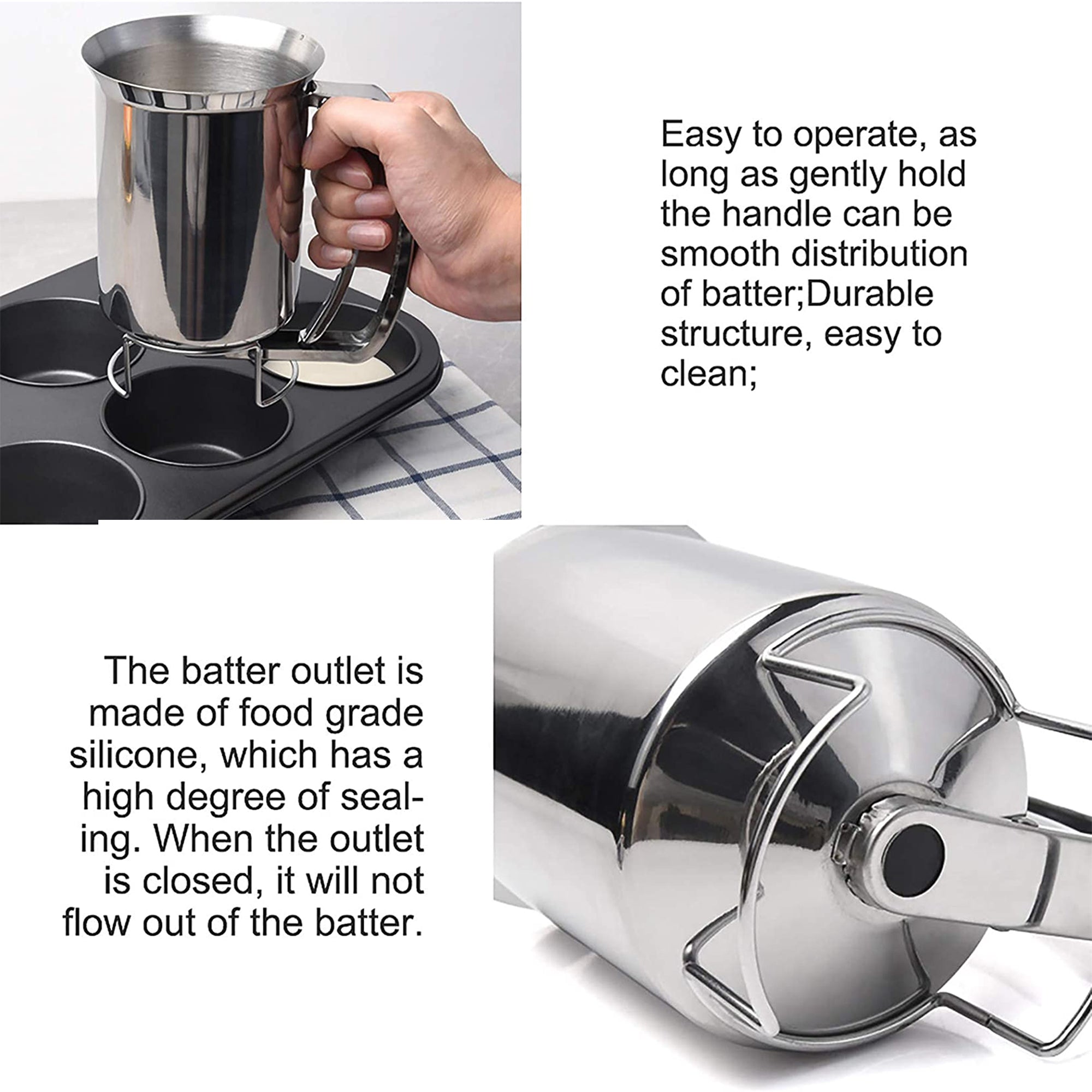 Stainless Steel Batter Dispenser – HEARTDECO