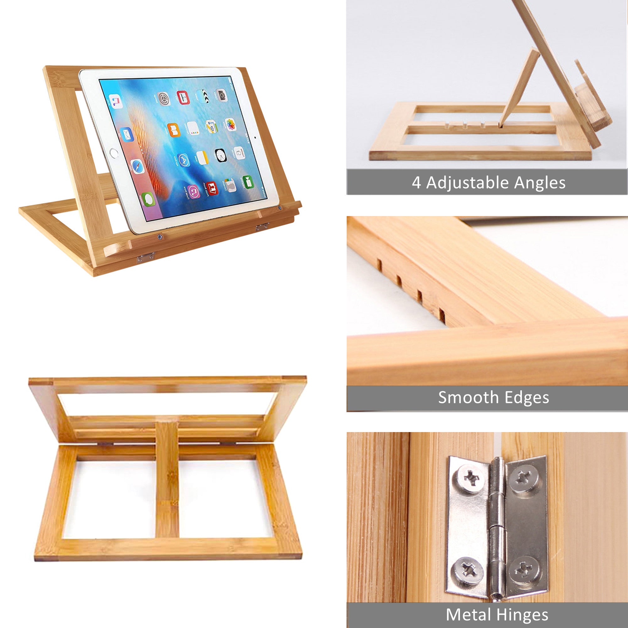 Foldable Bamboo Recipe Book Stand – HEARTDECO