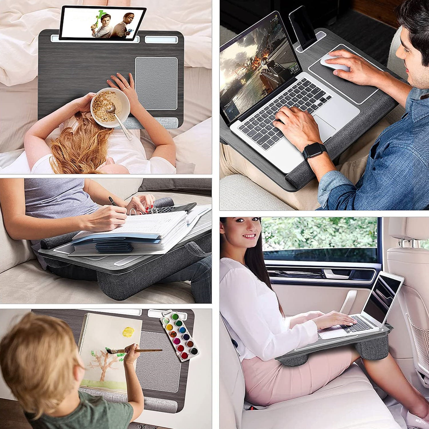 Portable Tilted Lap Desk with Cushion – HEARTDECO