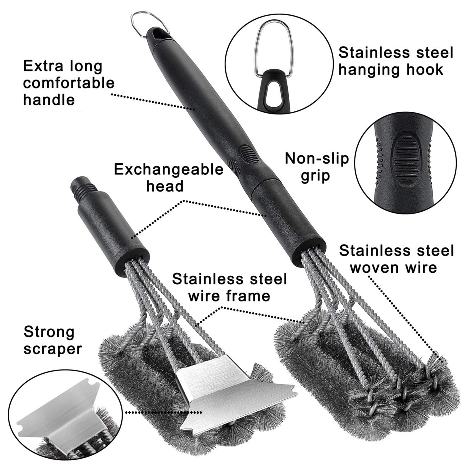 Braai Grill Cleaning Brush Scraper Set – HEARTDECO