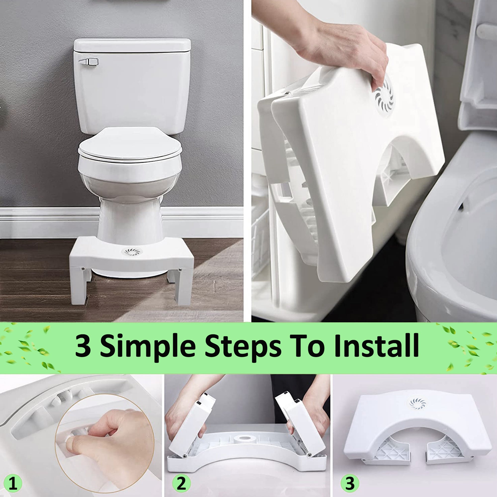 Foldable Toilet Step Stool – HEARTDECO